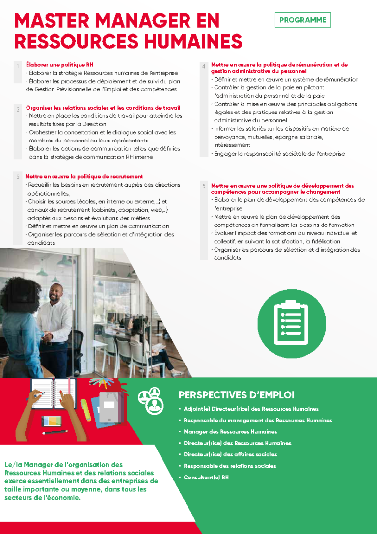 MASTER MANAGER EN RESSOURCES HUMAINES - Formations en Alternance Fore