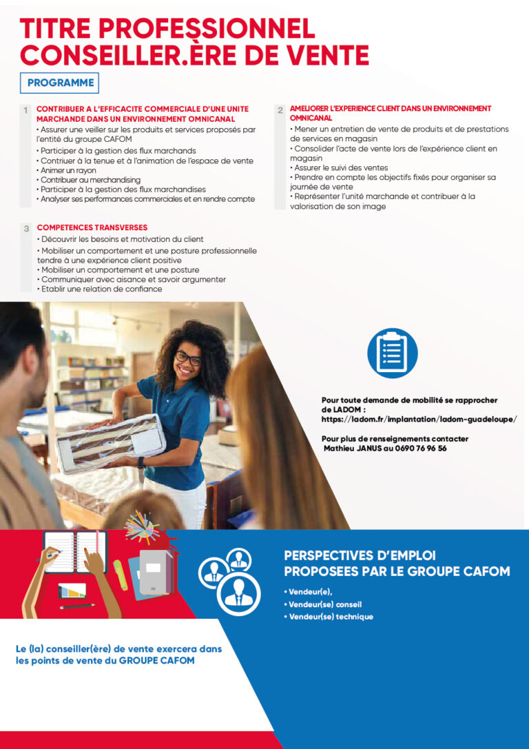 TITRE PROFESSIONNEL CONSEILLER.ÈRE DE VENTE - FORE ALTERNANCE