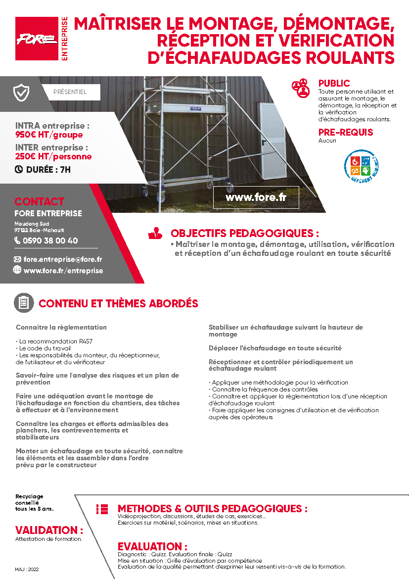 MAITRISER LE MONTAGE, DÉMONTAGE, RÉCEPTION ET VÉRIFICATION D ...