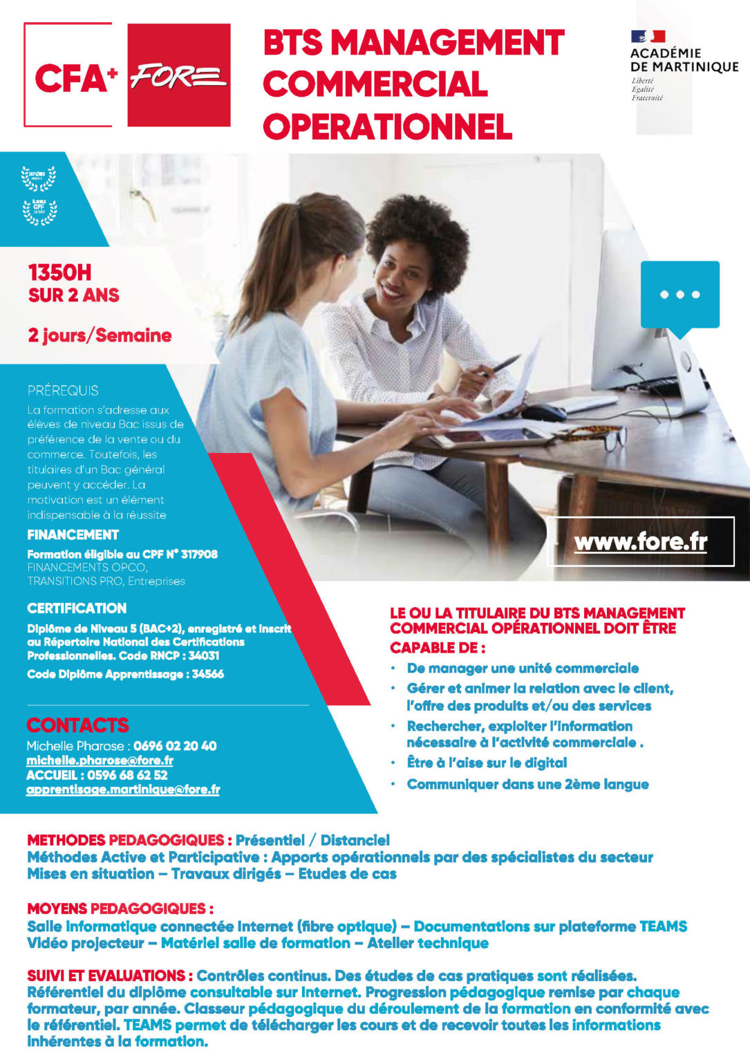 BTS MANAGEMENT COMMERCIAL OPÉRATIONNEL - Formations Fore Martinique